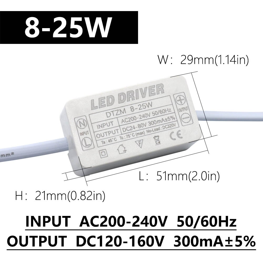 Led Driver 300mA 8W 12W 18W 24W 36W 48W 50W Voor L... – Vicedeal