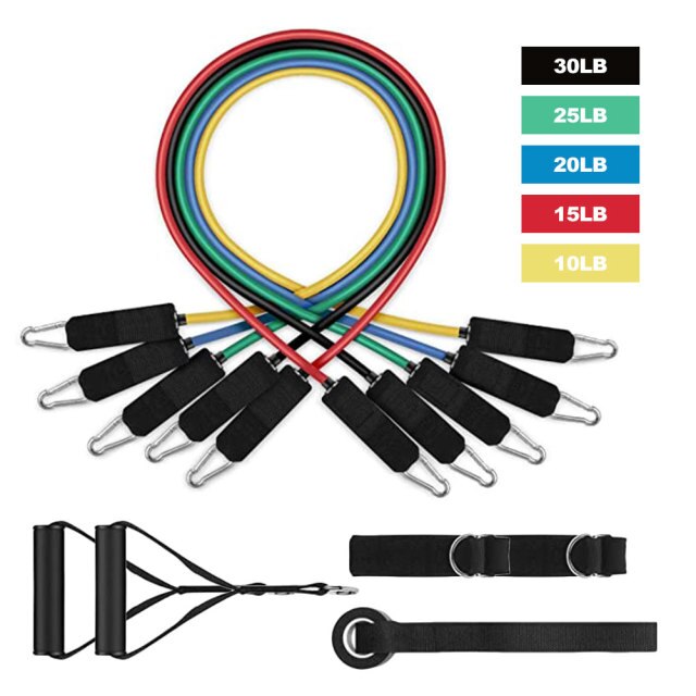 11 PCS Tension Resistance Band Set and Exercise St... – Grandado