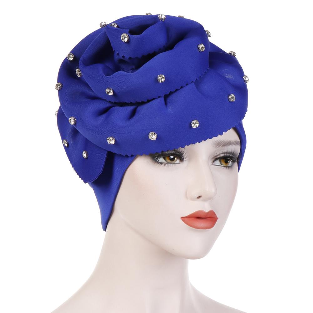 Solid Flowers Wrap Turban Caps Women Forehead Cros... – Vicedeal