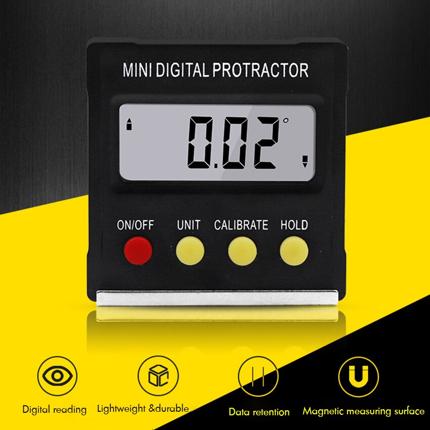 Black Mini 360 Degree Digital Inclinometer Electro... – Grandado