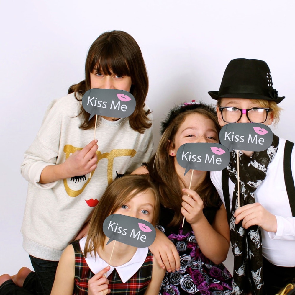 10pcs Wedding Photo Props DIY Lip Kiss Me Cartoon ... – Grandado