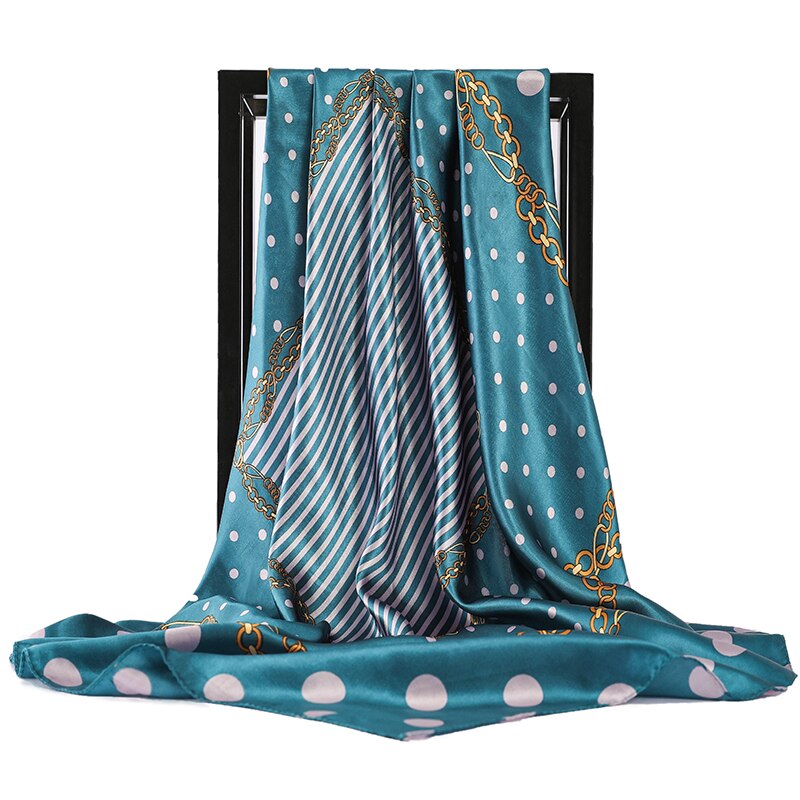 Twill silke kvinnor scarf dot mönster tryck hals f... – Grandado