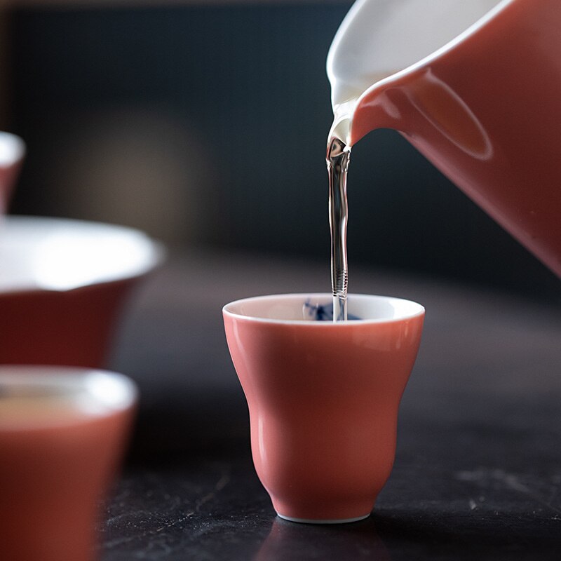 2 Stk/set Perzik Rode Pure Glazuur Ferro Thee Cup ... – Grandado