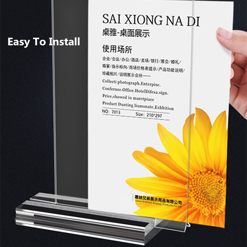 100*150mm A6 T Shape Acrylic Sign Holder Display S... – Grandado