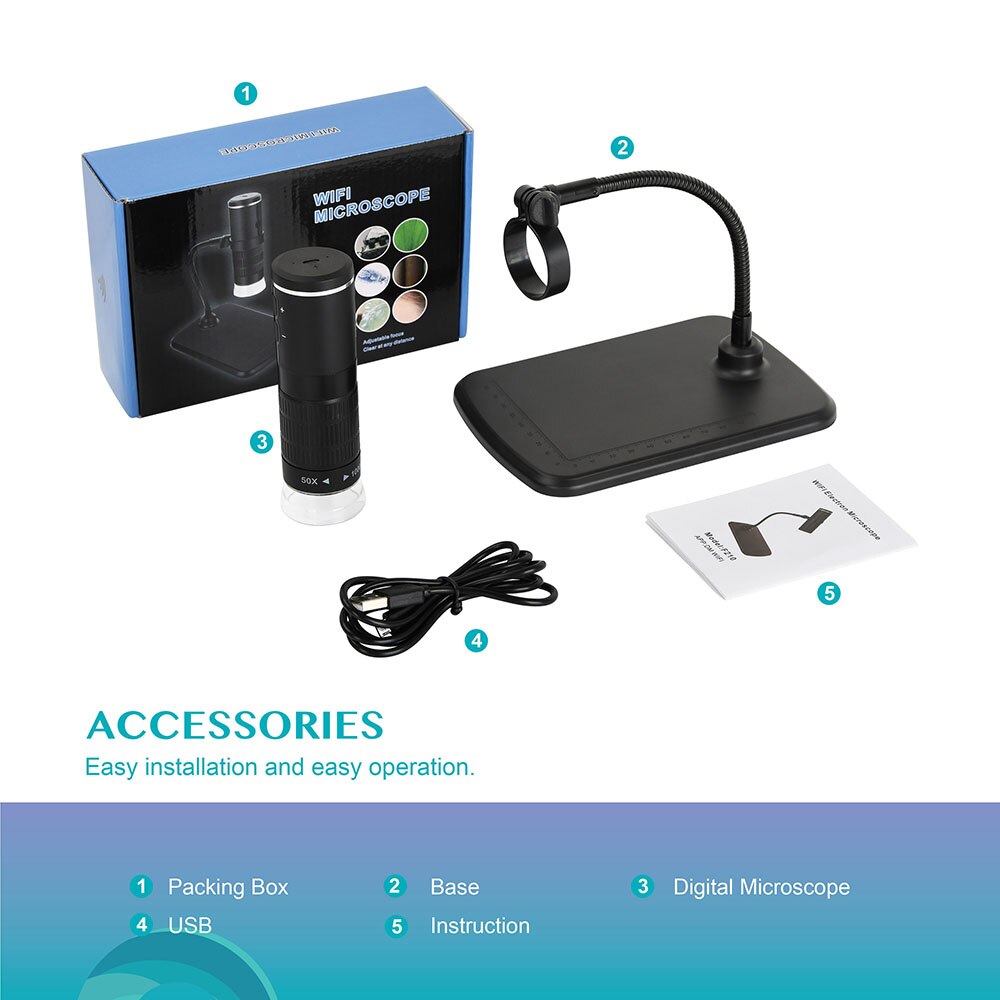 1000X Digital WIFI Microscope 8 LED 800mAh Recharg... – Grandado