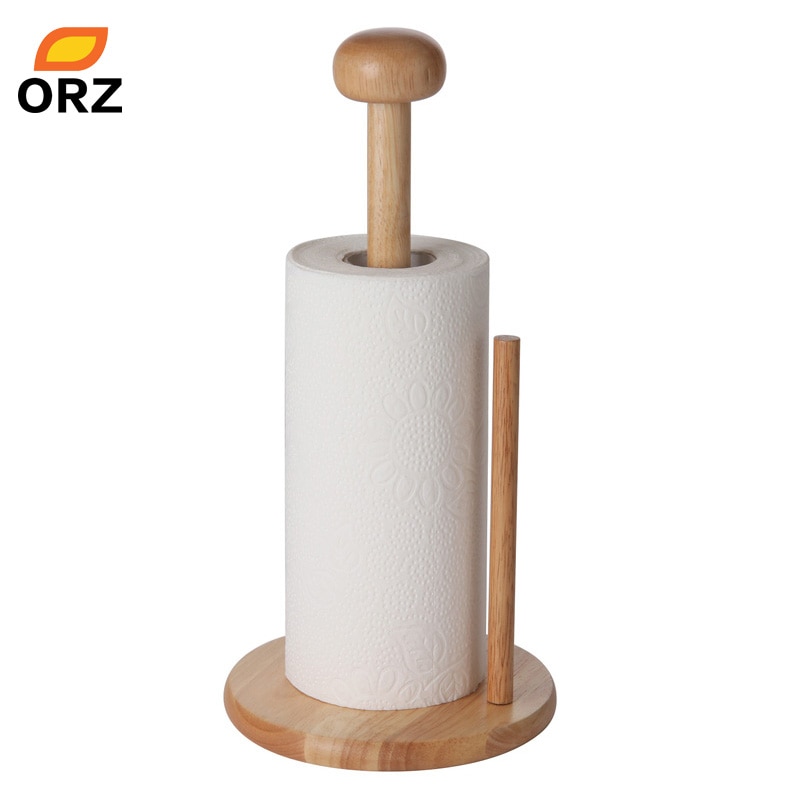 ORZ Rubber Wood Paper Towel Holder Kitchen Tissue ... – Grandado