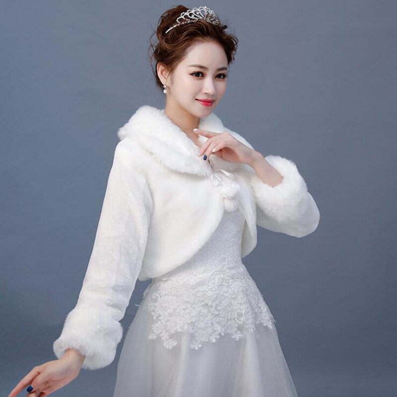 Faux Fur Autumn Winter Wedding Jackets for Bride L... – Vicedeal