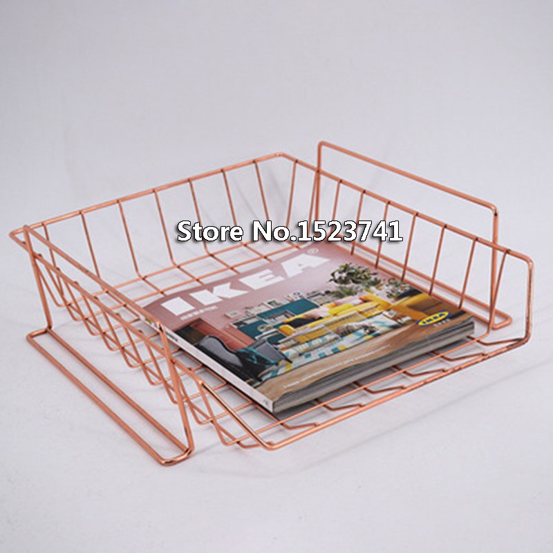 3pcs/set Rose Gold Electroplated File Tray Desk Or... – Vicedeal