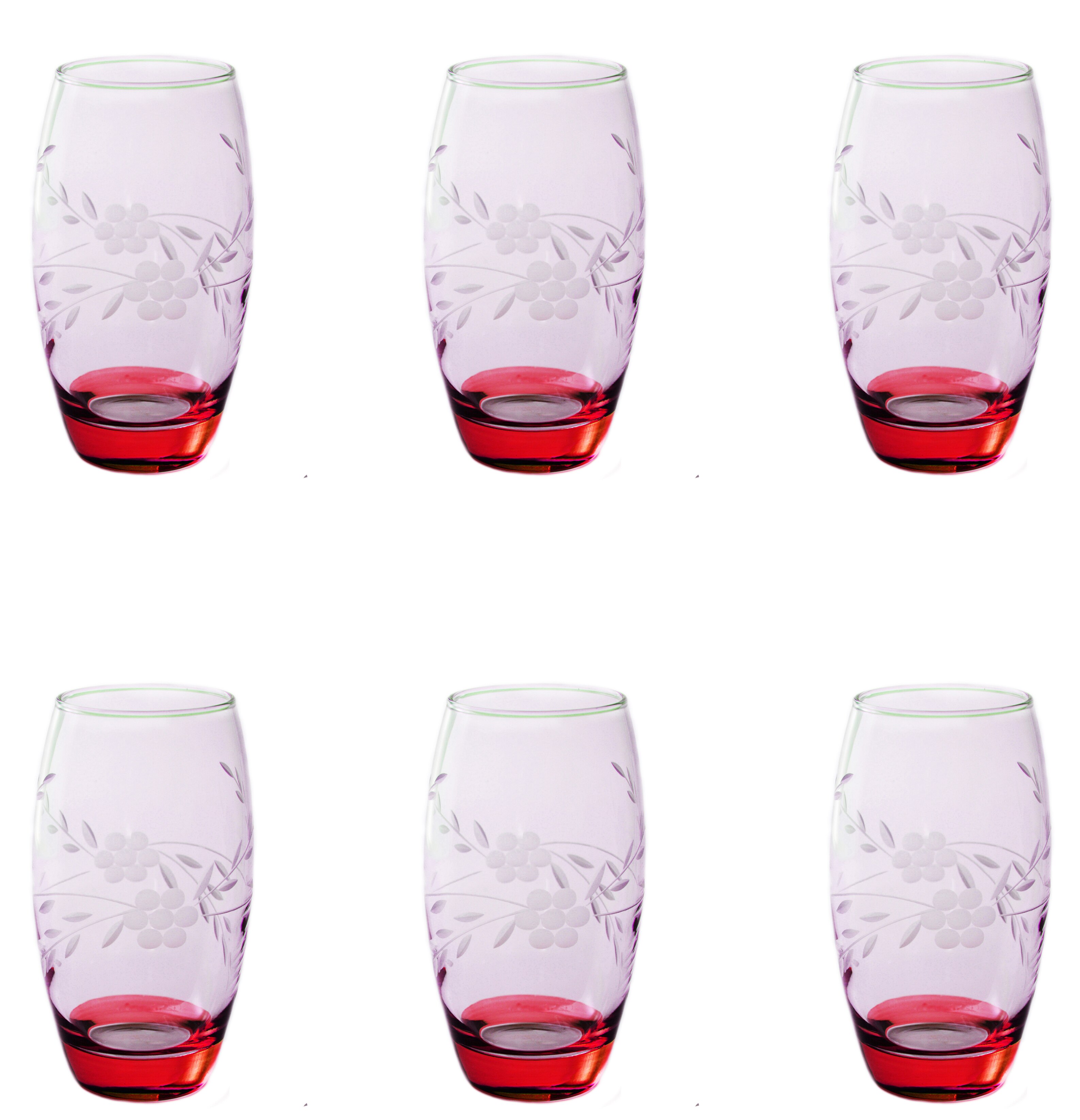 Pasabahce Daisy Red Barrel Water-Soft Drink Cup 6 ... – Vicedeal