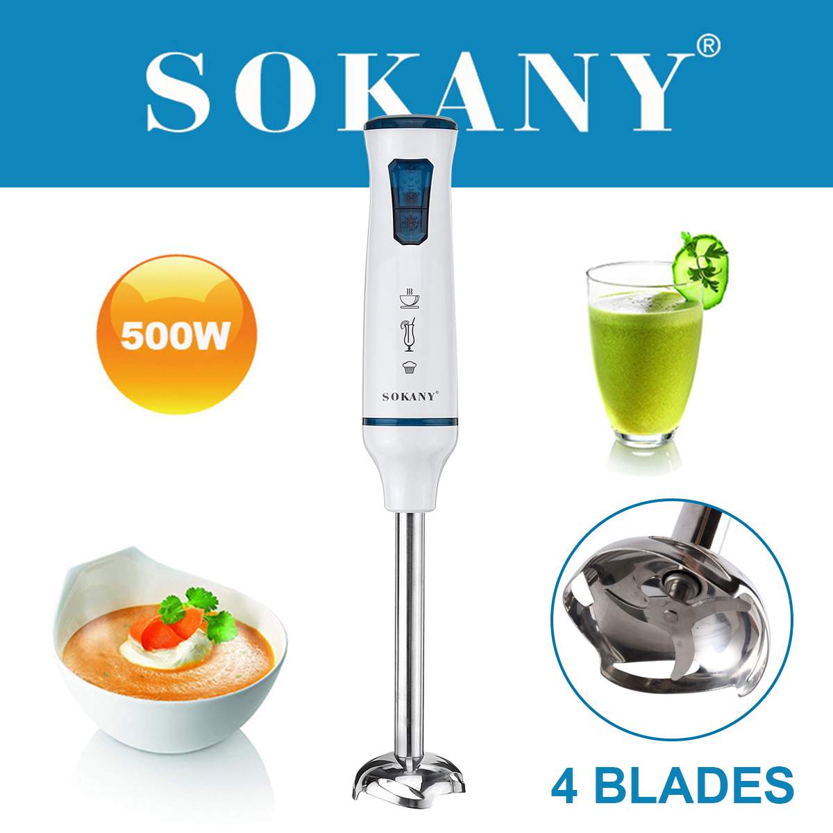 220V 500W 2 Speeds Electric Food Blender Mixer Kit... – Grandado