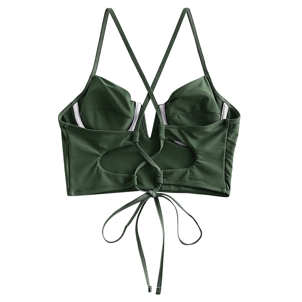ZAFUL V-notch Underwire Crisscross Bikini Top – Grandado