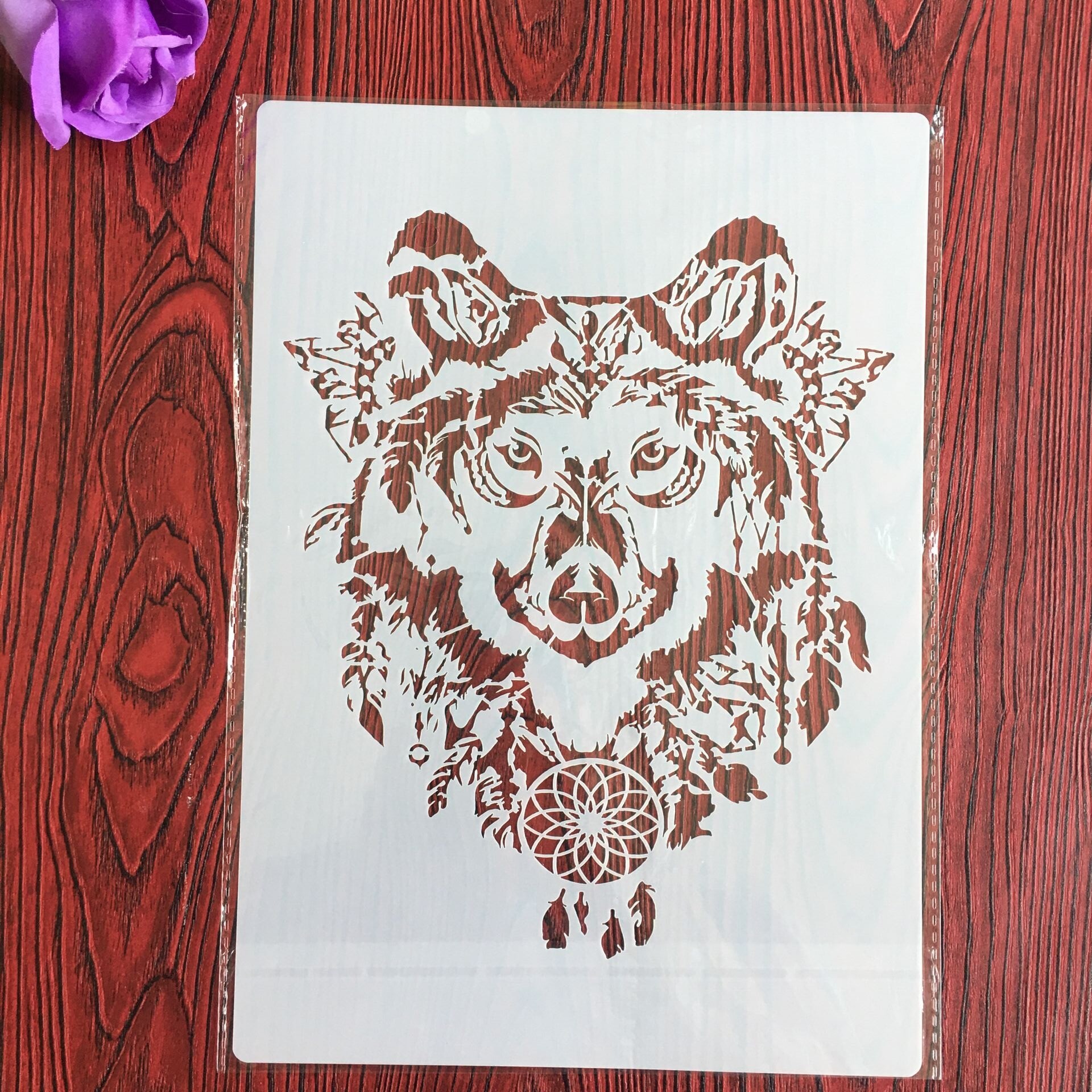 A4 29 * 21cm Wolf DIY Stencils Wall Painting Scrap... – Grandado