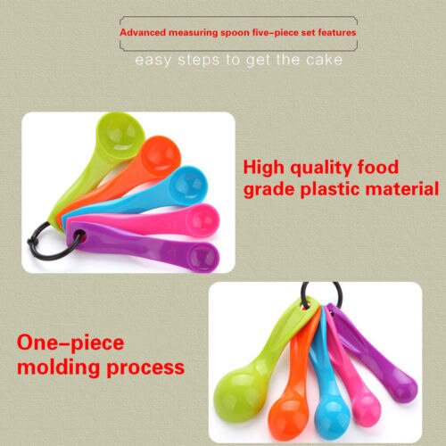 US 5Pcs Colorful Plastic Measuring Spoon Set Kitch... – Grandado