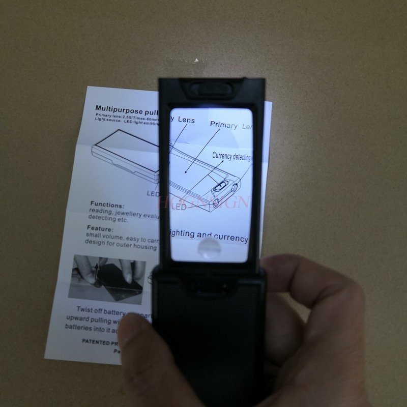 Pull-out magnifying glass with led light 45 times ... – Grandado
