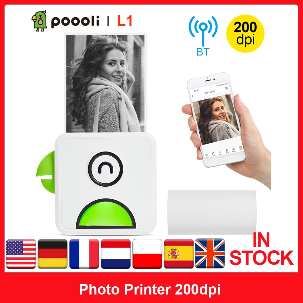 Poooli L1 Pocket Photo Thermal Printer 200dpi 58mm... – Vicedeal