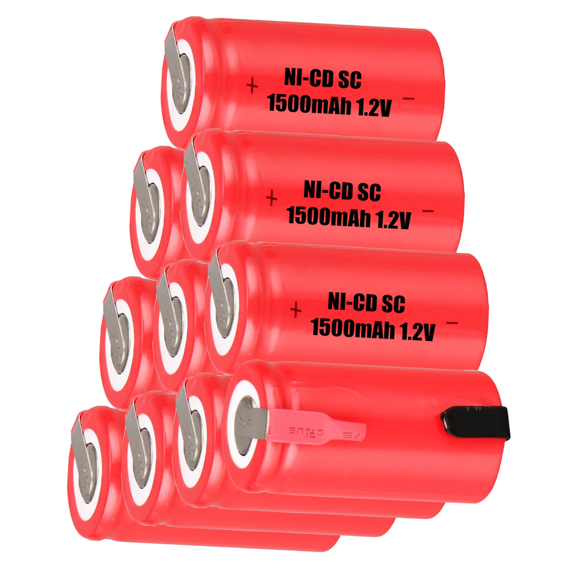 10 pcs SC 1500mah 1.2v battery NICD rechargeable b... – Grandado