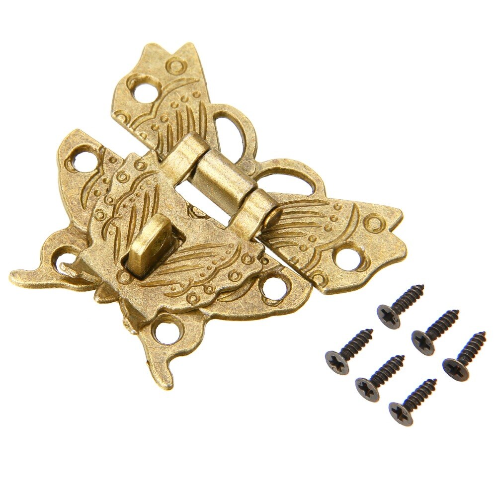 Beautiful Butterfly Antique Bronze Hasp Latch Jewe... – Grandado