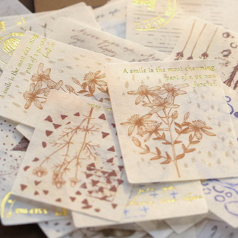 Vintage Stamp Gold Foil Decorative Stickers Scrapb... – Vicedeal