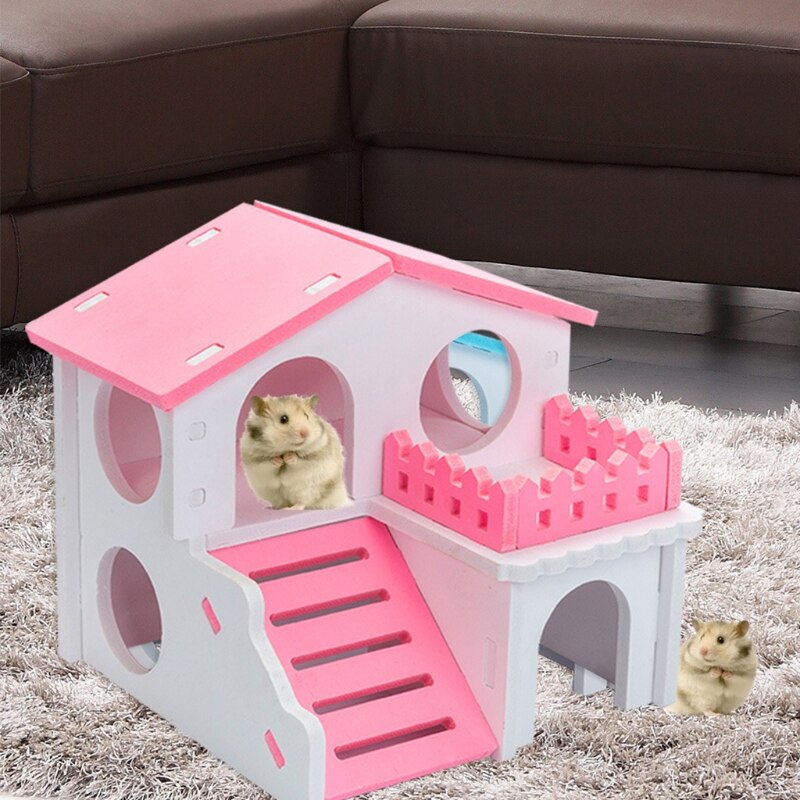 Hamster Wooden House Nesting Habitat Small Animals... – Vicedeal
