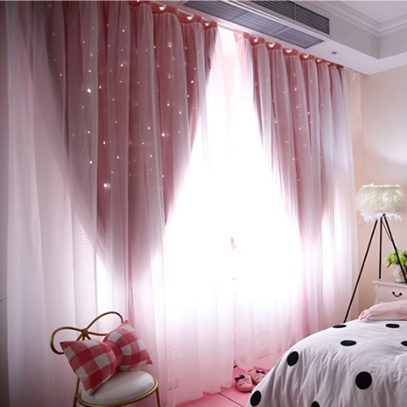 Hollowed Out Star Shading Window Blackout Curtain ... – Grandado