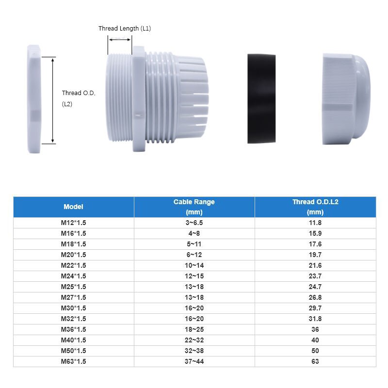 10pcs IP68 M12 for 3-6.5mm PG7 M16 M18 M20 M25 M36... – Vicedeal