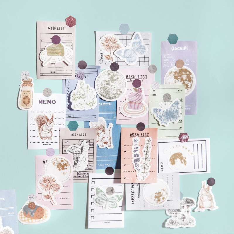 30 stks/set Vintage Memo Pad Retro Plant Dier Patr... – Grandado