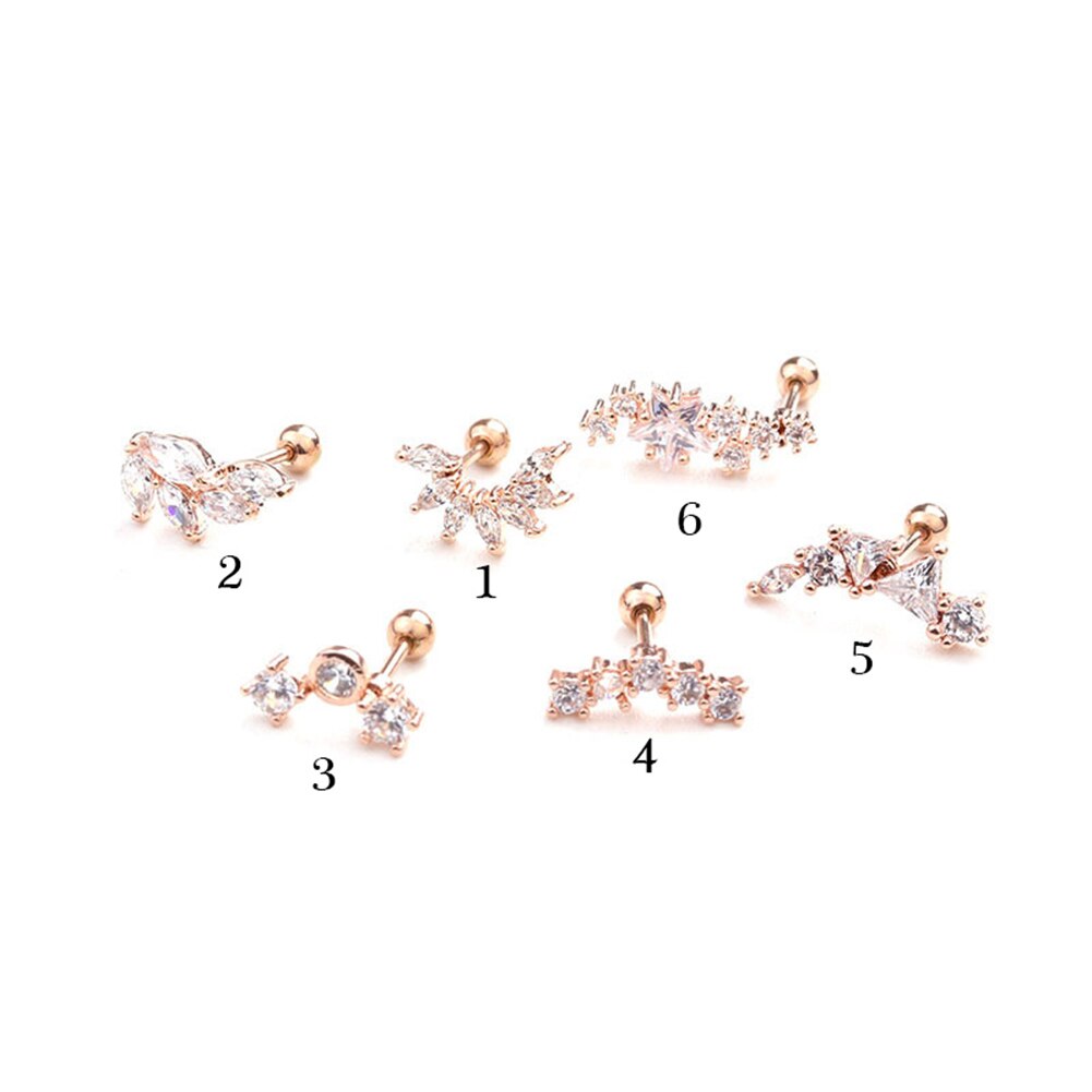 Rose Gebogen Cz Kraakbeen Stud Helix Rook Conch Sc... – Vicedeal