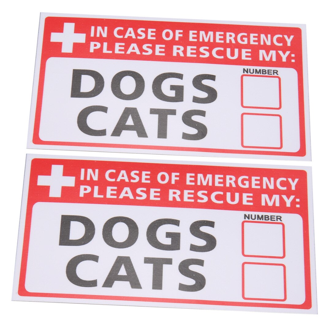 2Pcs Emergency Pet Rescue Dog Cat Vinyl Sticker Fi... – Vicedeal
