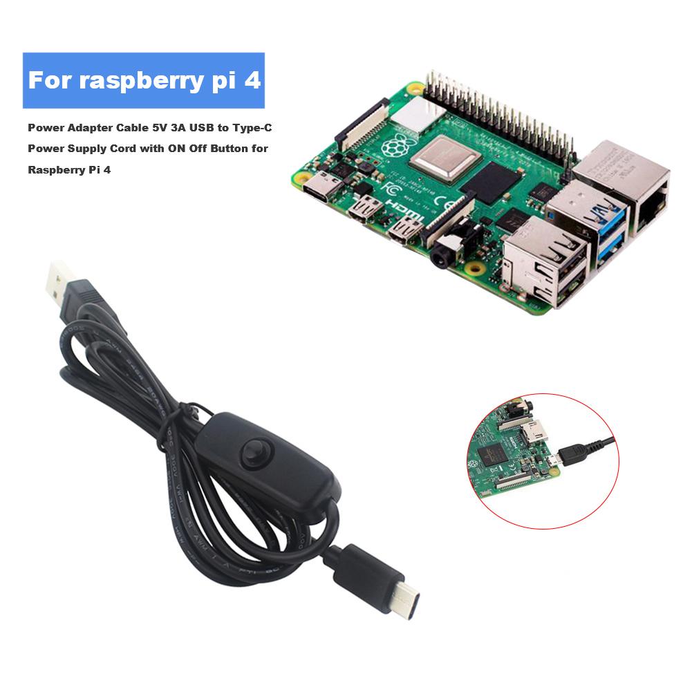 For Raspberry Pi 4 Power Adapter Cable 5V 3A USB T... – Grandado
