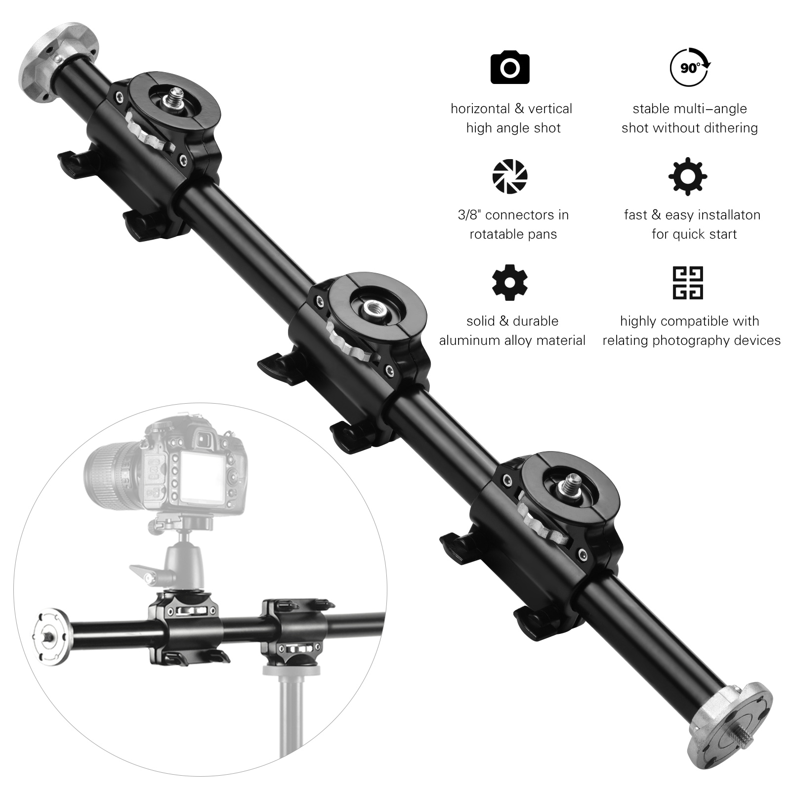 Aluminium 62Cm 3/8 Schroef Ondersteuning Statief A... – Vicedeal