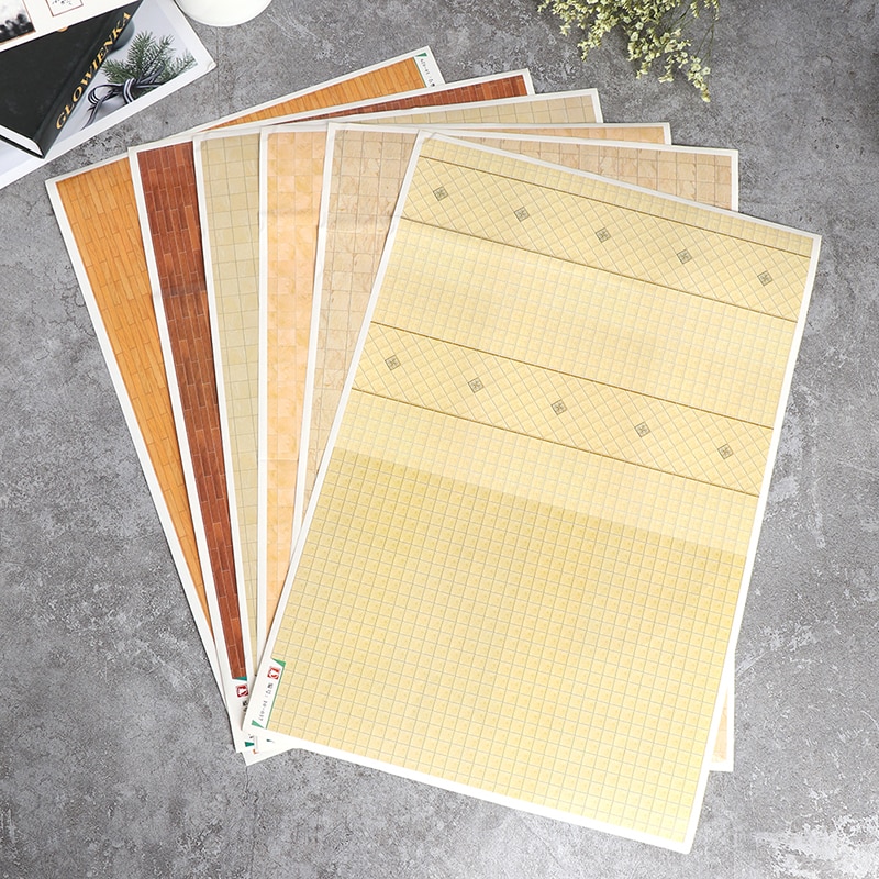 Mini pegatinas de papel para pared de casa de muñe... – Grandado