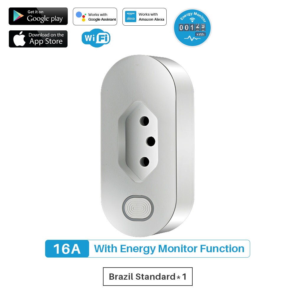 Intelligent Power Plug Brazil 16A Smart WiFi Socke... – Vicedeal