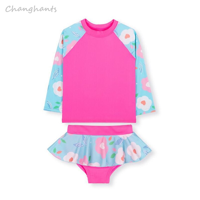 Model 2-13 Y Girl Long Sleeve Rash Guard Child two... – Grandado
