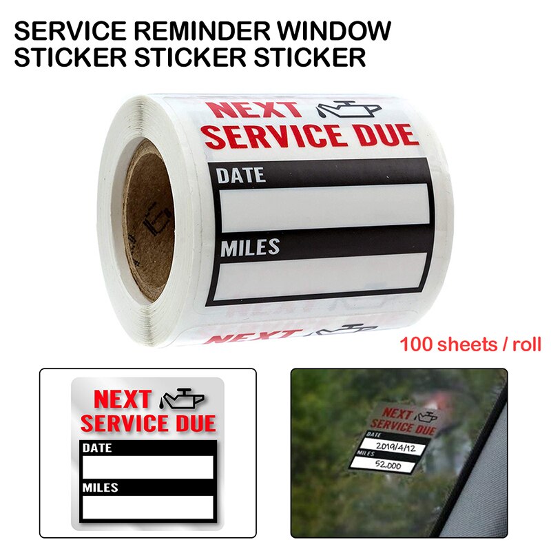 Oil Change Reminder sticker 100pcs/roll Oil Change... – Grandado
