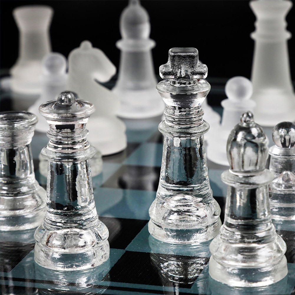 Party Portable Frosted Glass Chess Set Gaming Clea... – Vicedeal