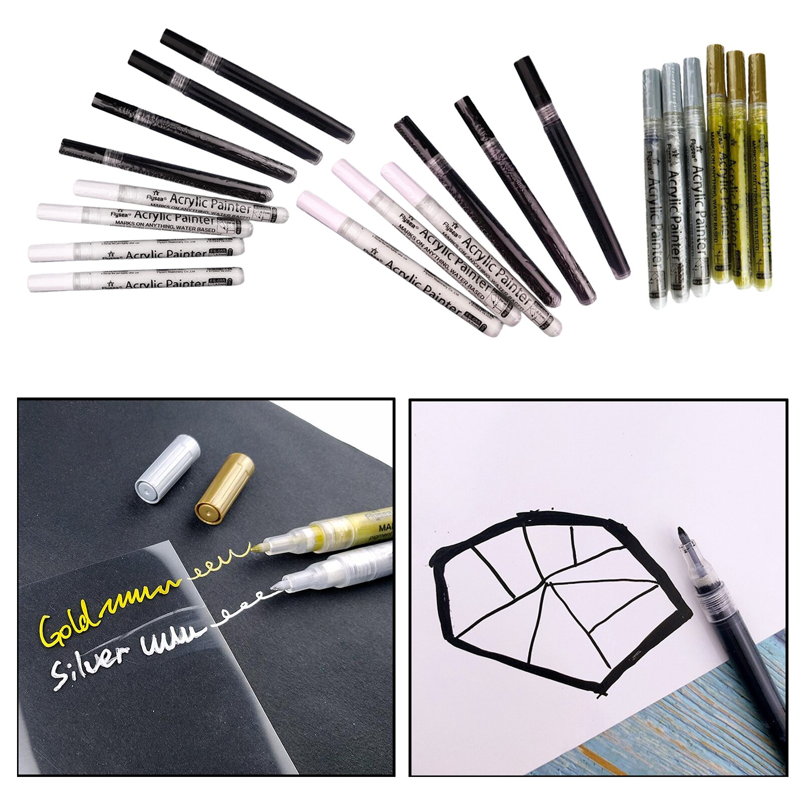 Waterproof DIY Acrylic Paint Markers Pens for Rock... – Grandado