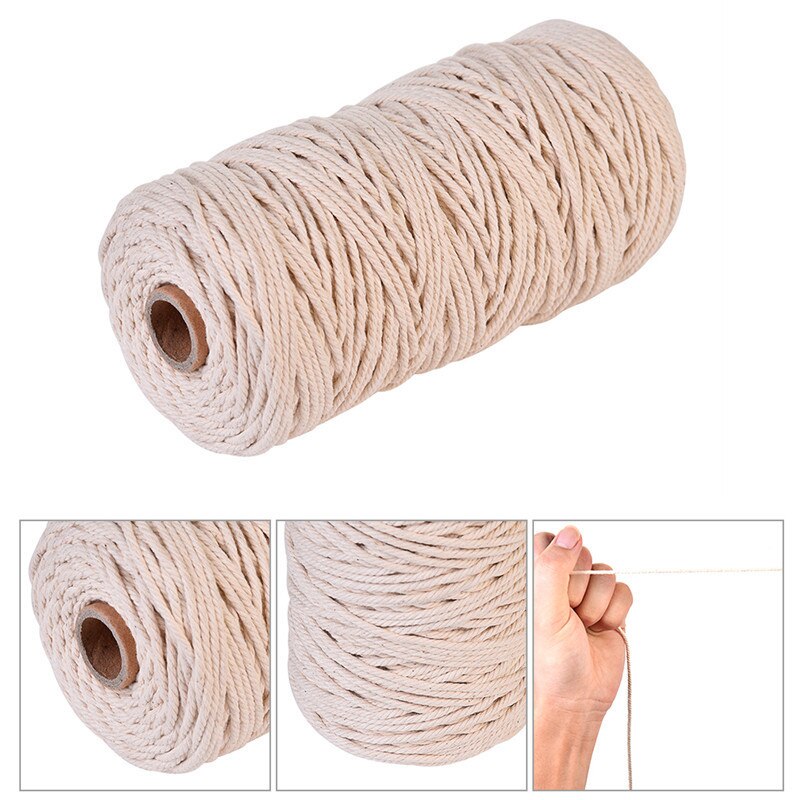 400M Natural Beige Cotton Cord Twisted Rope Craft ... – Vicedeal