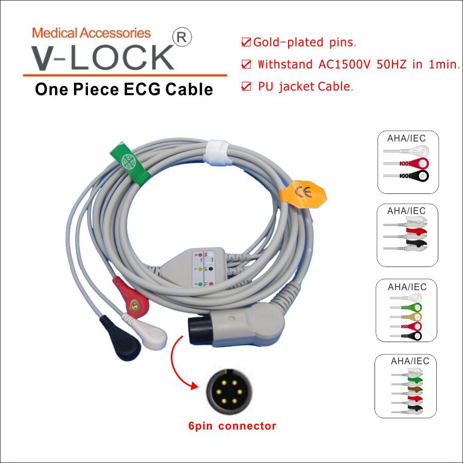 ECG cable 3leads 5leads snap grabber for MINDRAY M... – Vicedeal