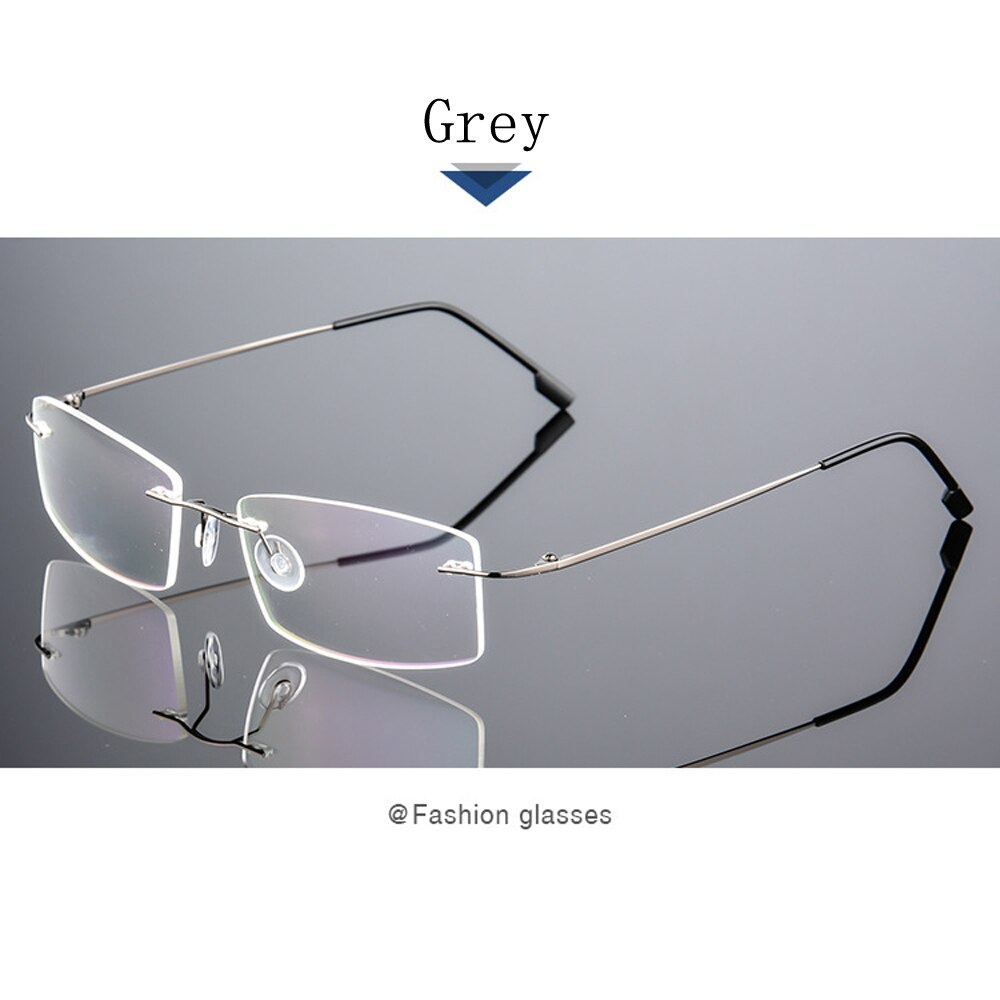 Optical Glasses Frame Men Women Rimless Titanium E... – Vicedeal