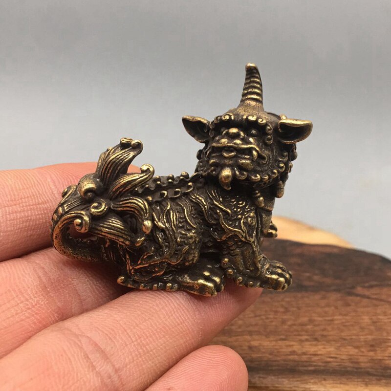 Antique Bronze Chinese Myth Beast Qi Lin Statue Mi... – Grandado