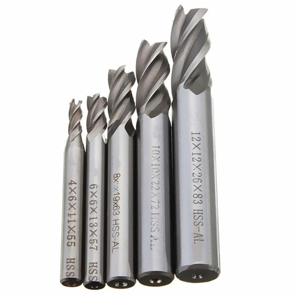 1pc HSS-AL 4 Flute End Mill Straight Shank Drill B... – Grandado