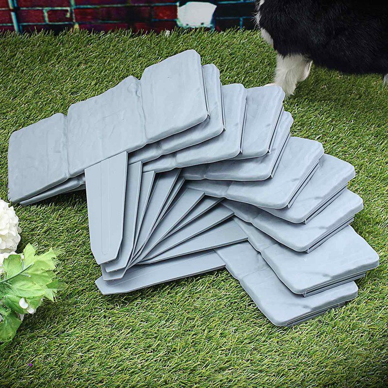 Grey Garden Fence Edging Cobbled Stone Effect Plas... – Vicedeal