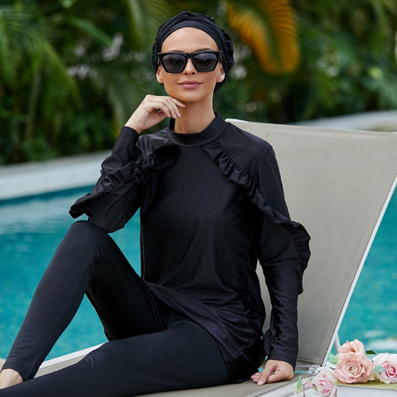 Burkini Muslim Swimwear Black Swimming Suit for bu... – Grandado