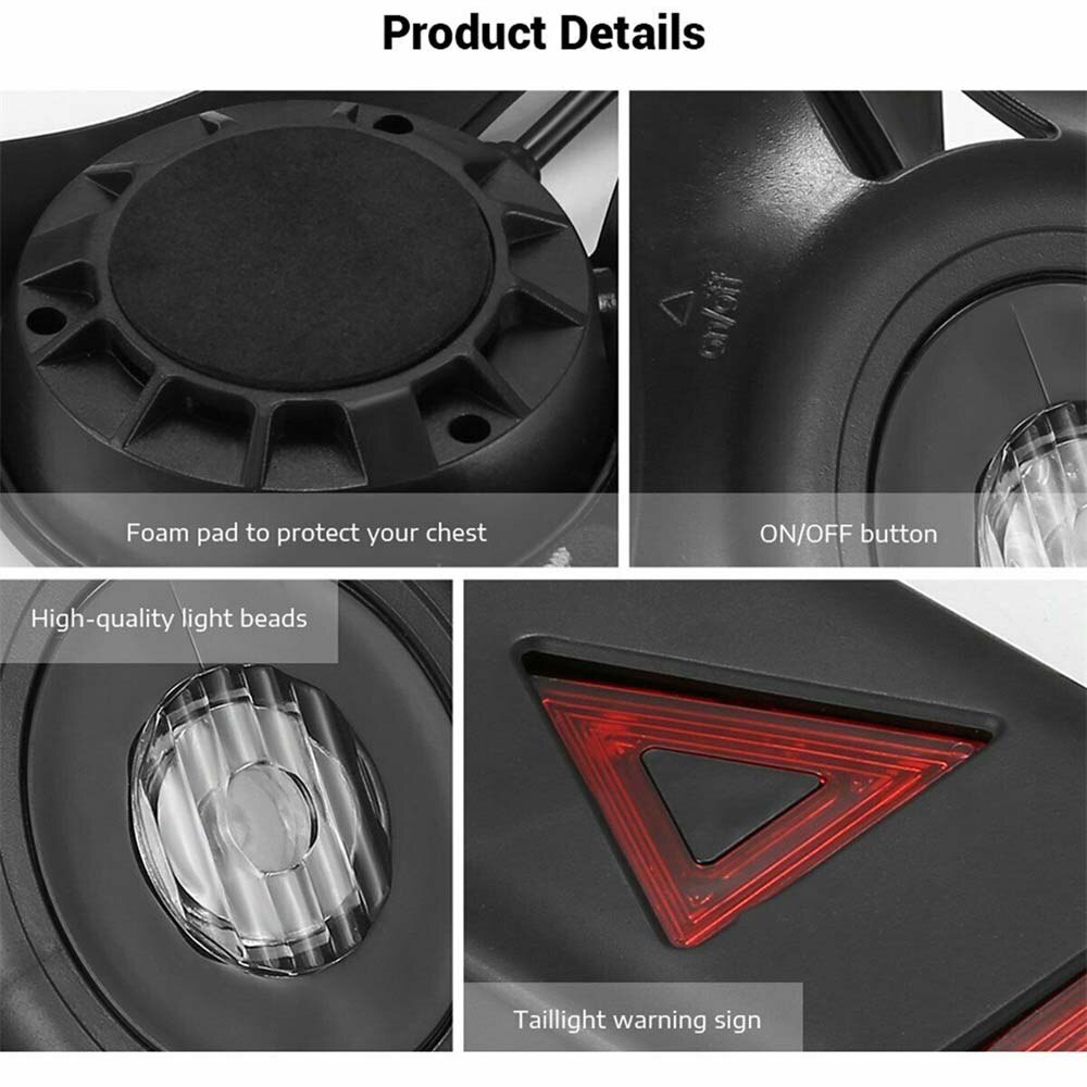 Running Chest Light USB Rechargeable LED Night Run... – Grandado