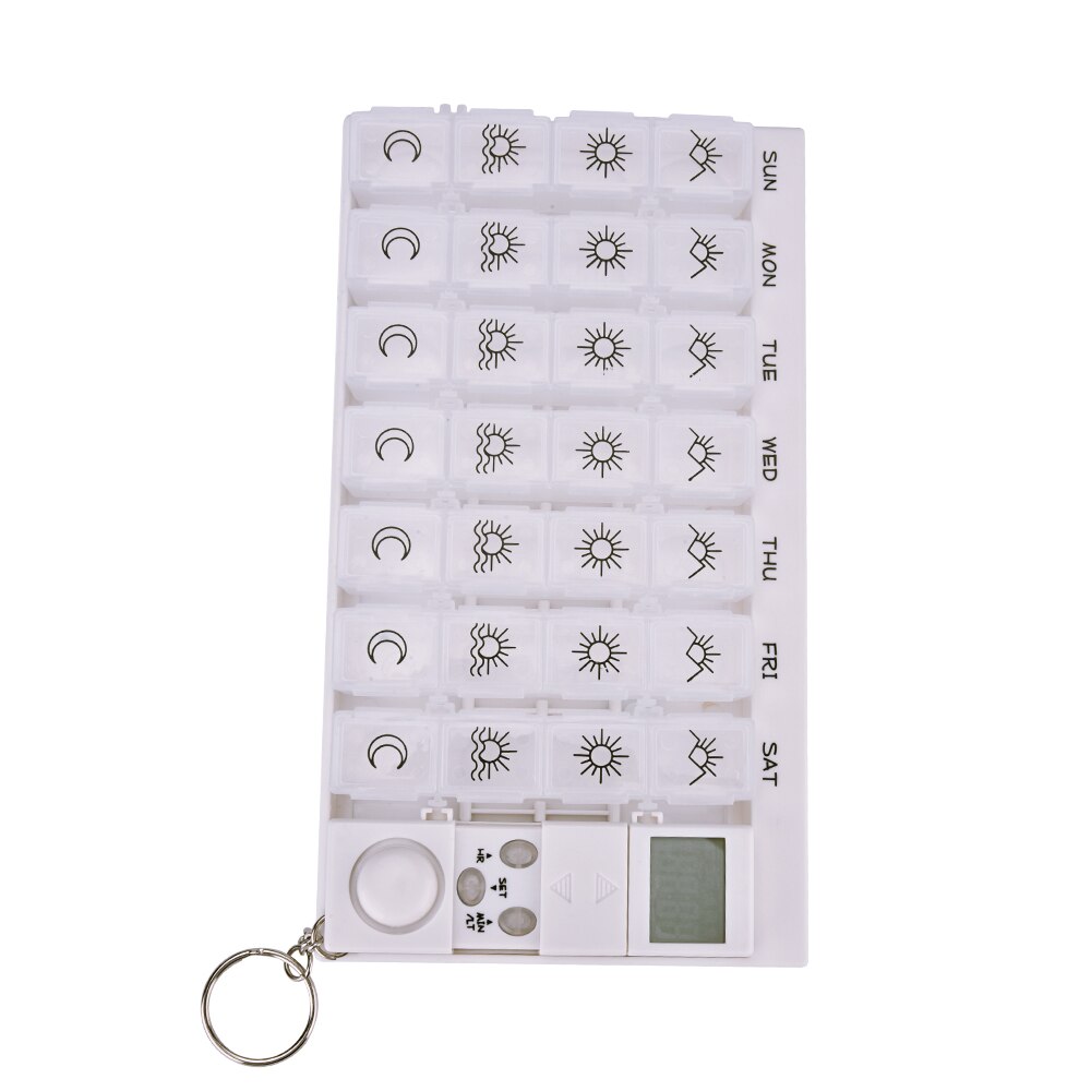7 Days Pill Box Medicine Pill Case Organizer LED Timer Reminder 28 ...