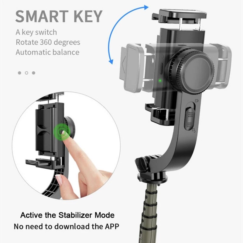 Gimbal Stabilizer Selfie Stick Met Statief Led Lic... – Vicedeal