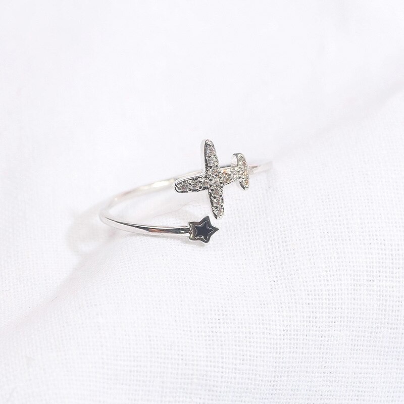 Cute Plane Jewelry Fly Series Ring Crytal Star Cub... – Vicedeal