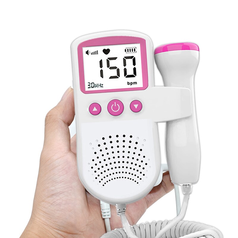 Fetal Doppler Heart Beat Monitor LCD Pink Colour 2... – Grandado