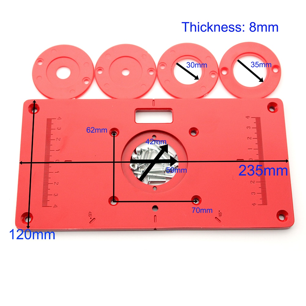 Aluminium Router Tisch Insert Platte Mit Buchse Ri... – Vicedeal