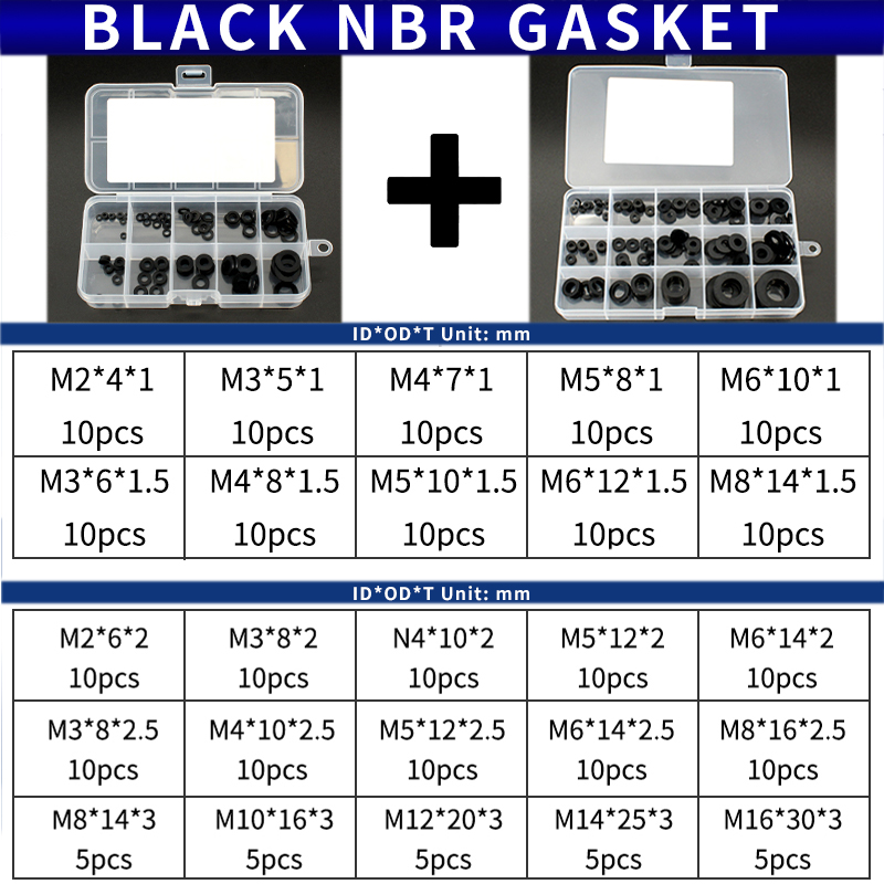 Flat Gaskets Set O-Ring Seal Nitrile silicon Rubbe... – Grandado